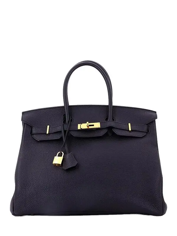 HERMES Birkin 35 Handbag With Gold Hardware - Noir
