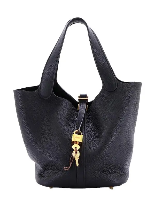 HERMES Mm Picotin Lock Bag Clemence - Black