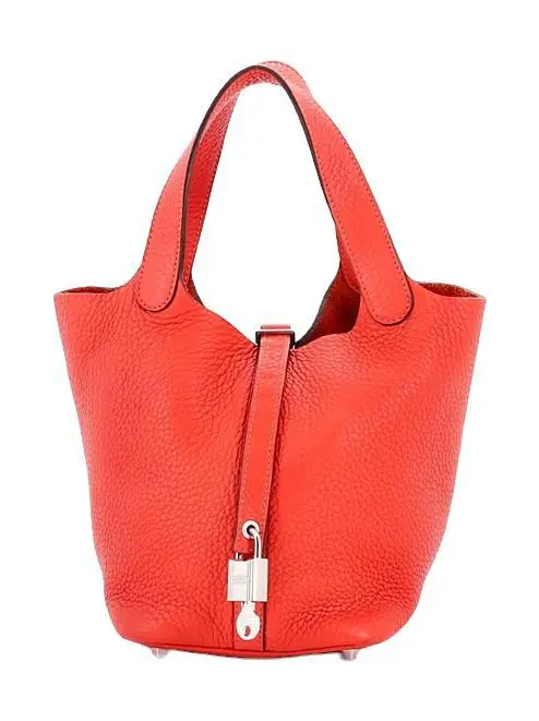 HERMES Pm Picotin Lock Bag Clemence - Red