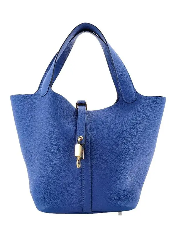 Hermès Mm Picotin Lock Bag Clemence - Blue