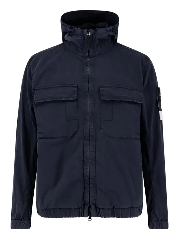 Stone Island Stretch Cotton Twill Tc Jacket - Blue