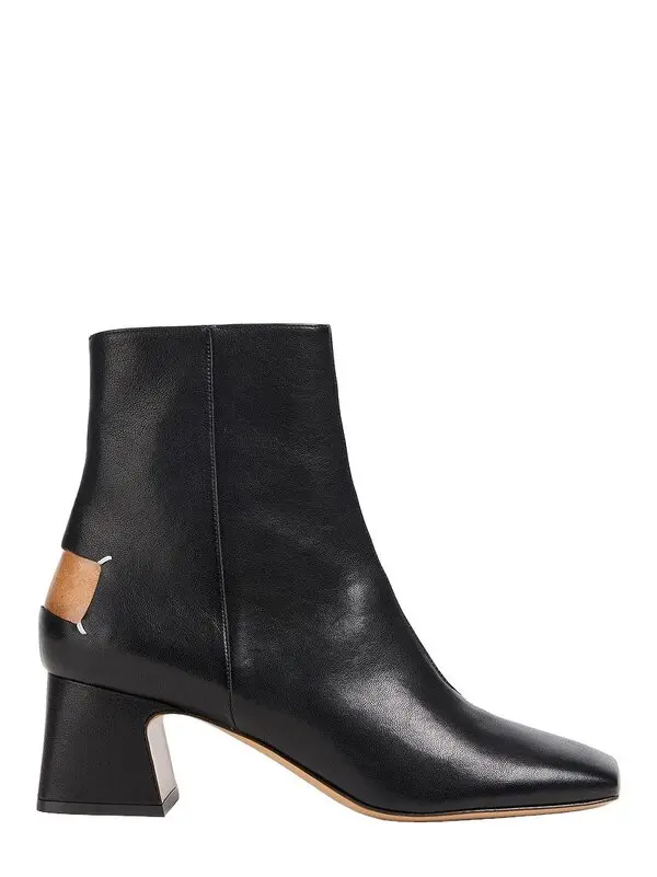 MAISON MARGIELA Four Stitches Leather Ankle Boots - Black