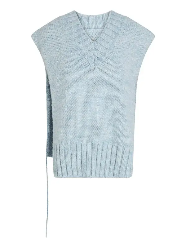 MAISON MARGIELA Alpaca, Cotton And Wool-blend Vest - Light Blue