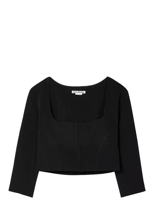 Acne Studios Cropped Twill Top - Black