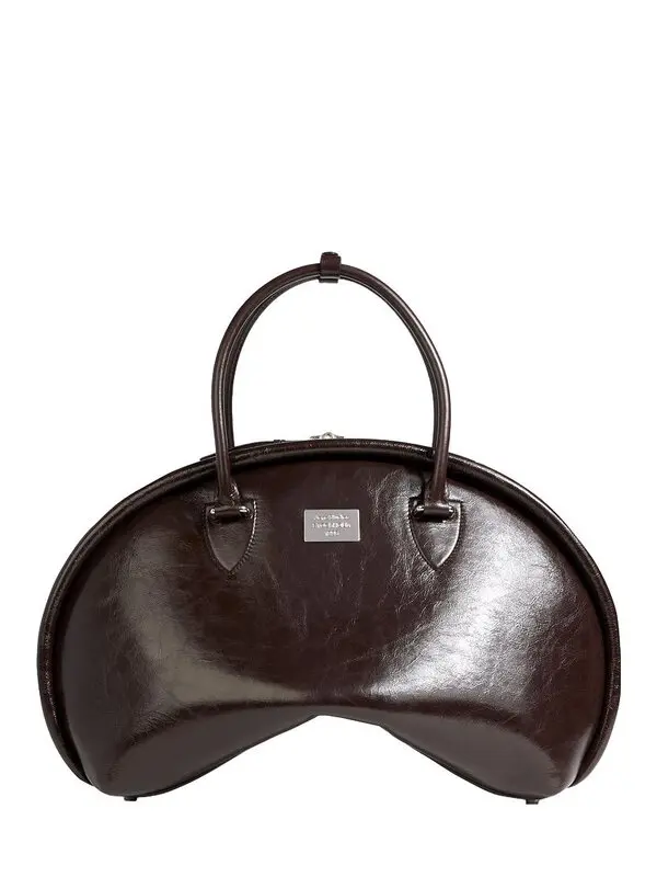 Acne Studios Bowlina Textured-leather Tote - Chocolate