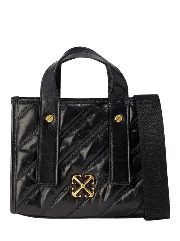 Off-White Quilted Leather Tote - Black