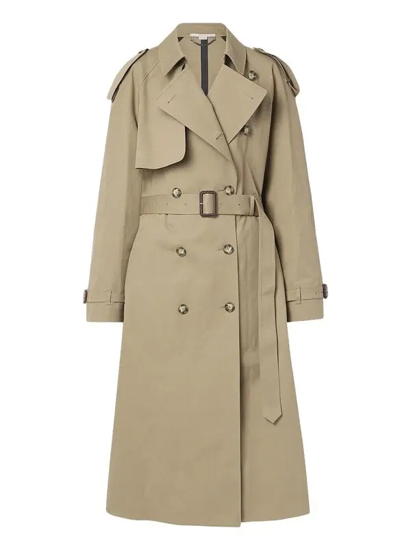 Stella McCartney Belted Double-breasted Cotton-gabardine Trench Coat - Taupe