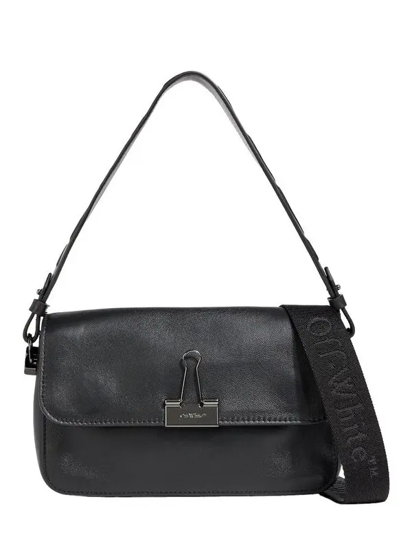 Off-White Binder Leather Shoulder Bag - Black