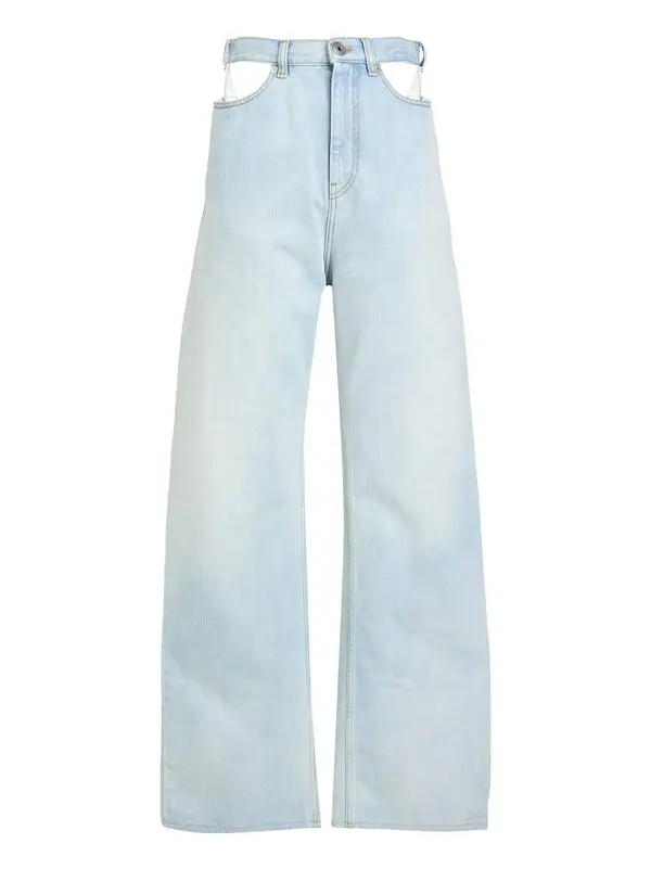 MAISON MARGIELA Cutout Wide-leg Jeans - Light Denim