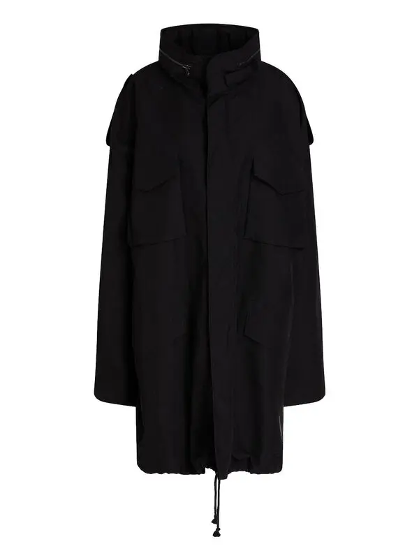 MAISON MARGIELA Crepe Hooded Parka - Black