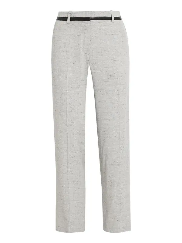 Proenza Schouler Aiden Tweed Straight-leg Pants - Light Gray