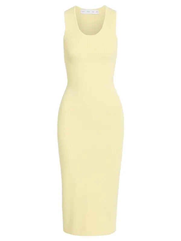 Proenza Schouler Ribbed-knit Midi Dress - Yellow
