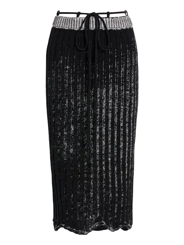 Acne Studios Ribbed Cotton-blend Midi Skirt - Black
