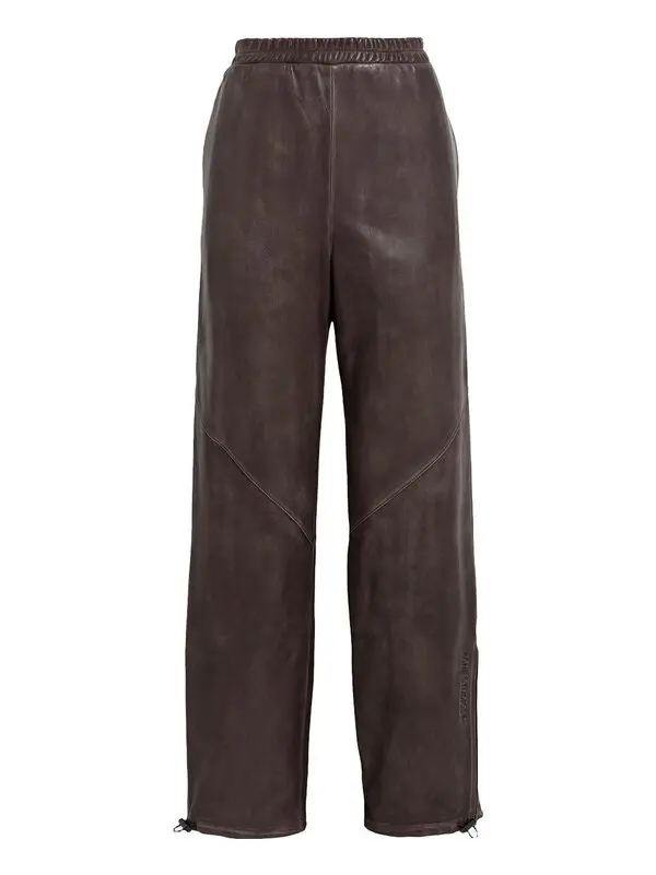 Acne Studios Leather Straight-leg Pants - Dark Brown