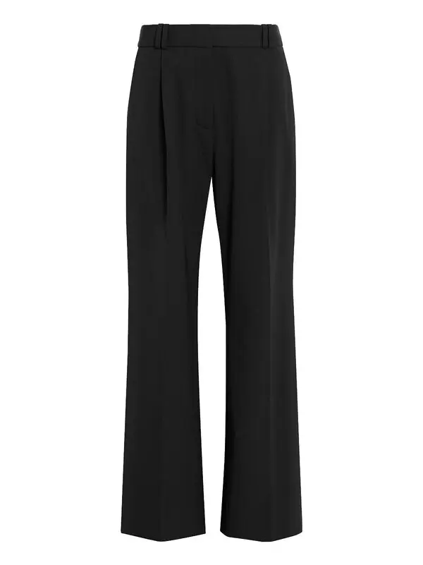 Proenza Schouler Savannah Wool-blend Gabardine Wide-leg Pants - Black