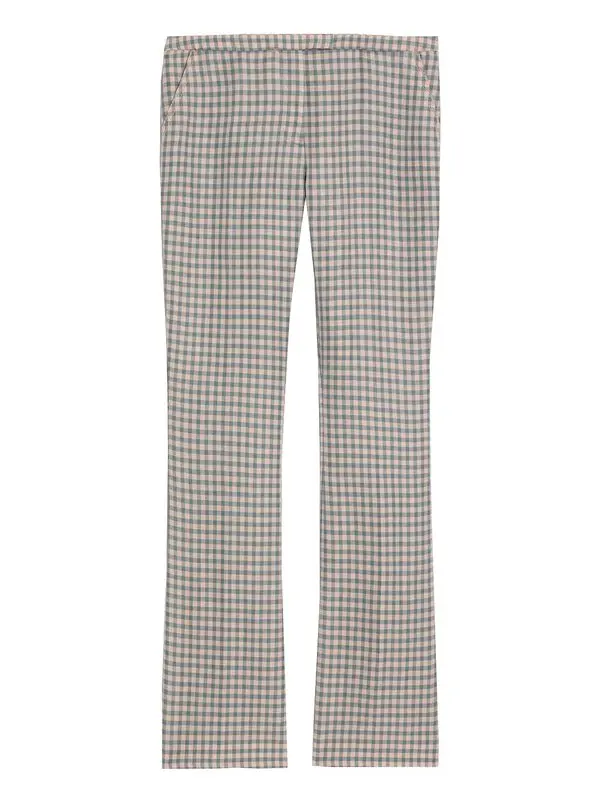 Acne Studios Gingham Linen-blend Jacquard Flared Pants - Pastel Pink