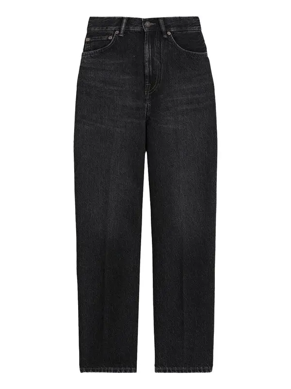 Acne Studios Cropped High-rise Straight-leg Jeans - Black
