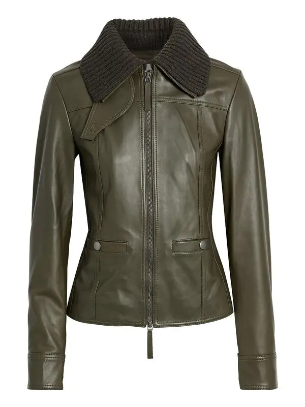 Proenza Schouler Vaughn Leather Jacket - Army Green