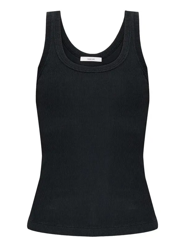HAIKURE Ribbed Tank Top With Wide Straps - Black
