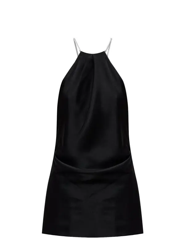 Victoria Beckham Satin Draped Top - Black
