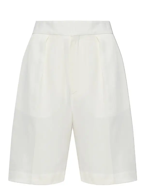 Victoria Beckham Pleated Knee-length Shorts - Cream