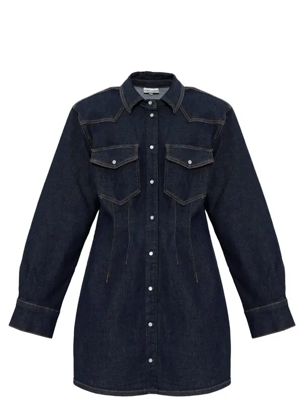 GESTUZ Gzmae' Denim Shirt Dress - Navy Blue