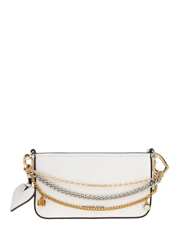 Michael Kors Shoulder Bag With Chain And Charm Detail - White
