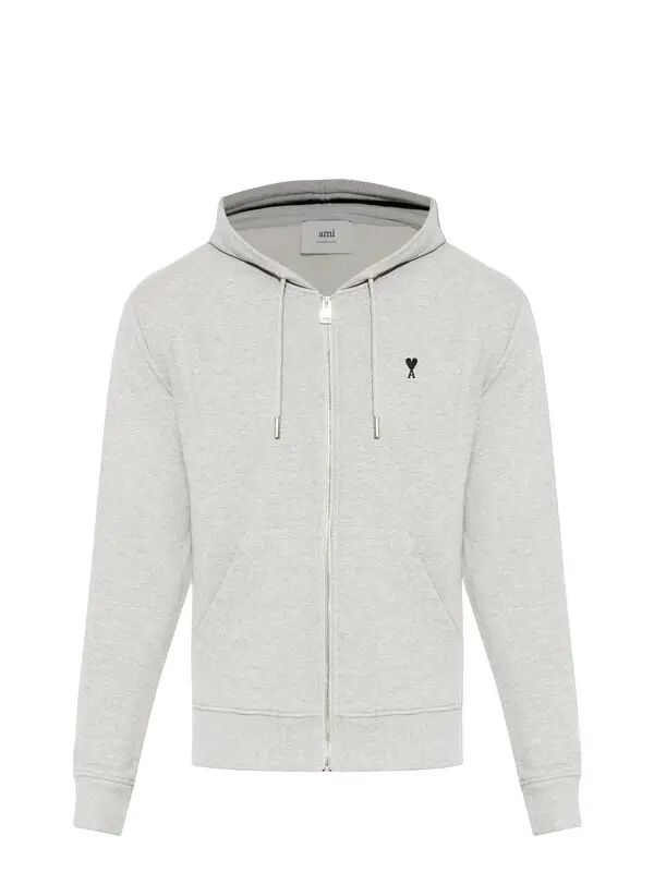 Ami Sweatshirt With Embroidered Logo - Grey