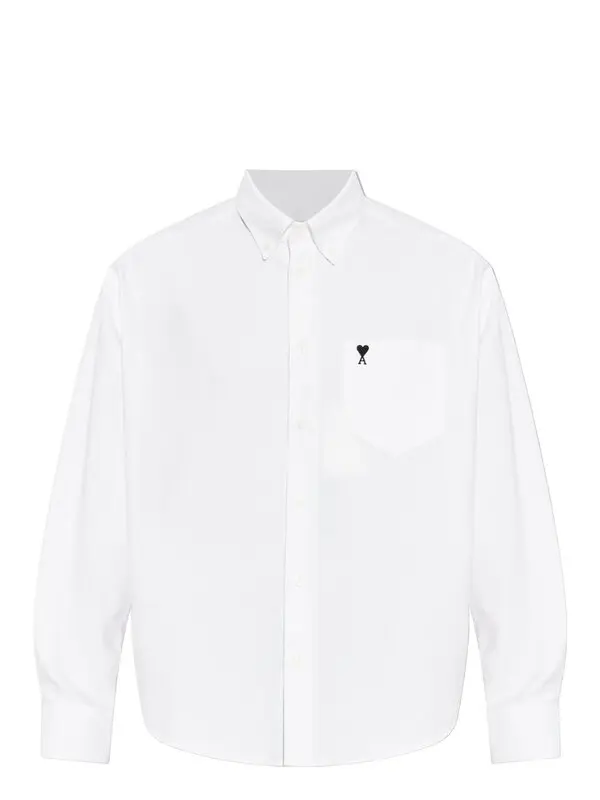Ami Shirt With Embroidered Logo - White