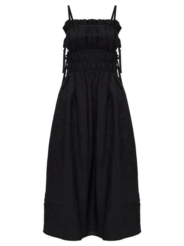 Cult Gaia Flared Hem Midi Dress - Black