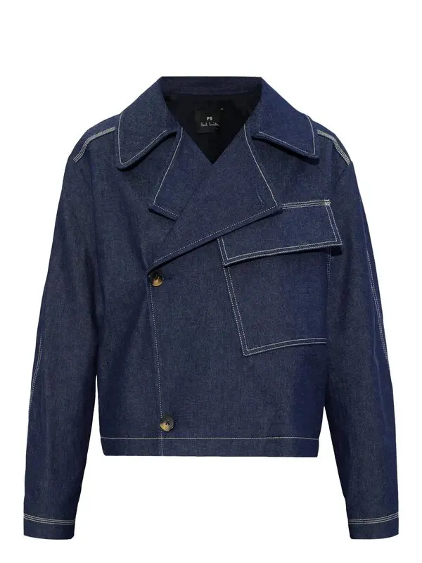 Paul Smith Double-breasted Denim Jacket - Navy Blue