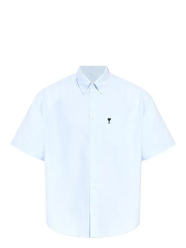 Ami Shirt With Embroidered Logo - Blue