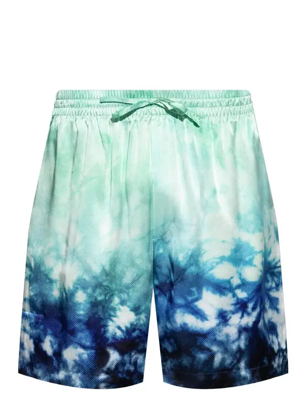 Casablanca Silk Shorts With Pocket - Blue