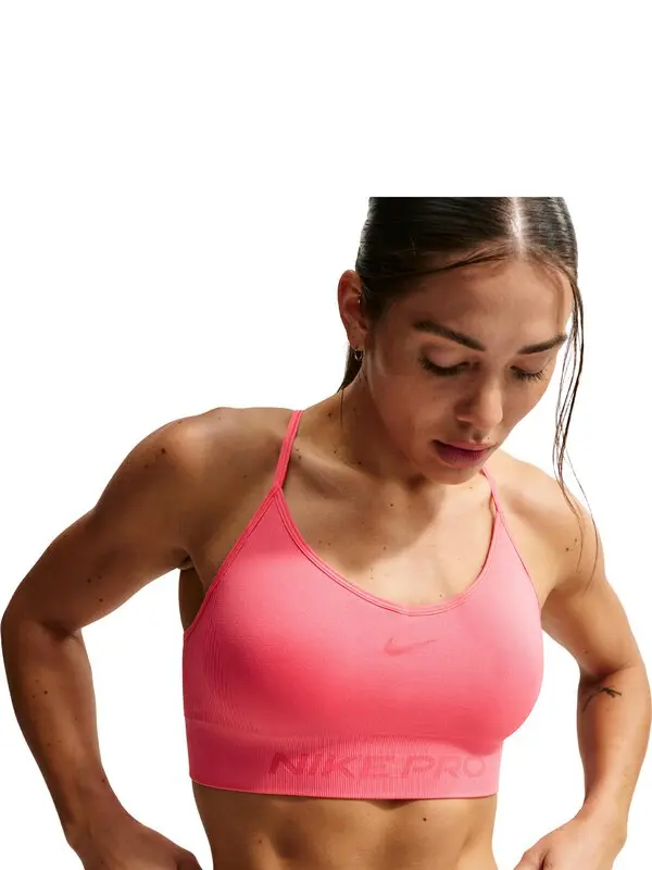 Nike Pro Seamless Light-support Padded Sports Bra - Pink