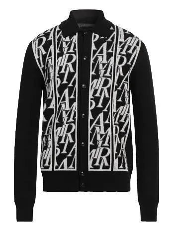Amiri Logo-print Wool Cardigan - Black