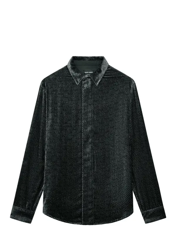 Giorgio Armani Devorè Velvet Shirt - Black