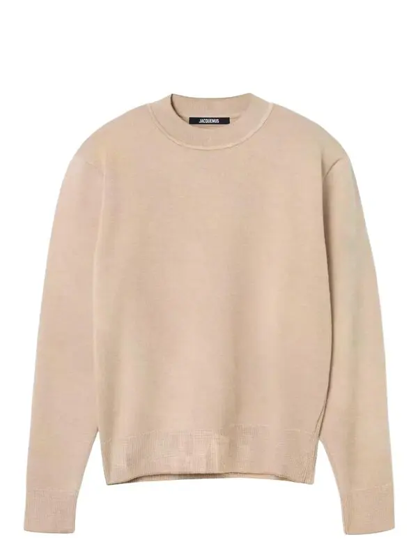 Jacquemus Logo-embroidered Piqué Sweater - Neutrals