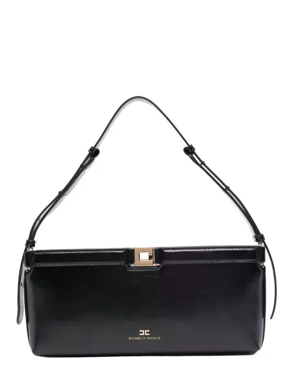Elisabetta Franchi Logo Detail Shoulder Bag - Black