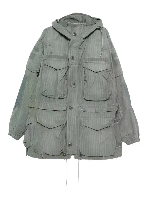 MAISON MARGIELA Hooded Multi-pocket Coat - Grey