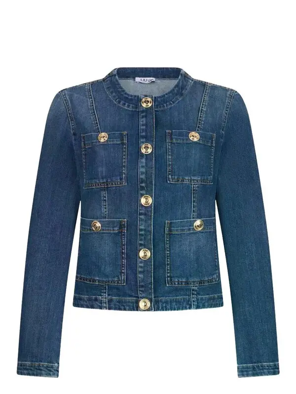 Liu Jo Denim Jacket With Logo Buttons - Blue