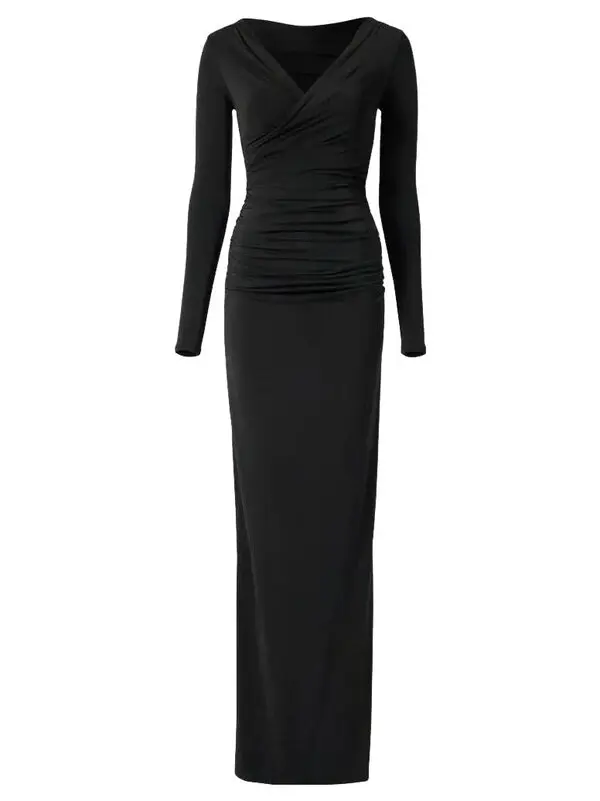 Jacquemus The Rita Long-sleeve Maxi Dress - Black