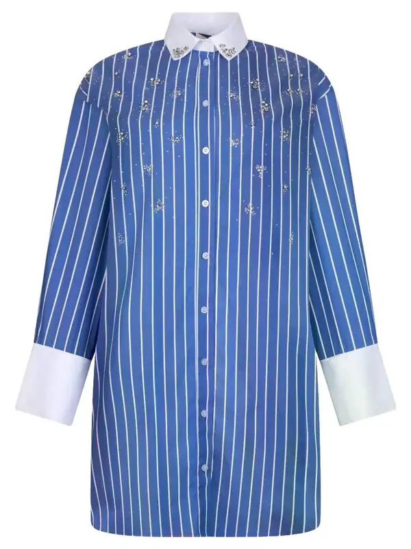 Liu Jo Striped Mini Shirt Dress - Blue