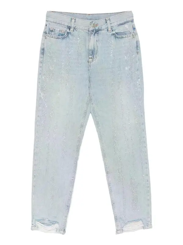Patrizia Pepe Embellished Distressed Jeans - Blue