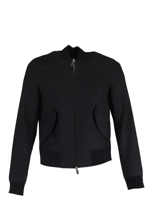 Burberry Zip-fastening Wool Bomber Jacket - Black