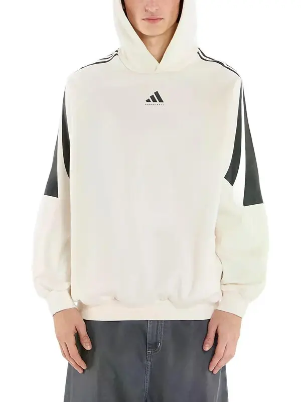 Adidas 3-stripes Fleece Hoodie - White