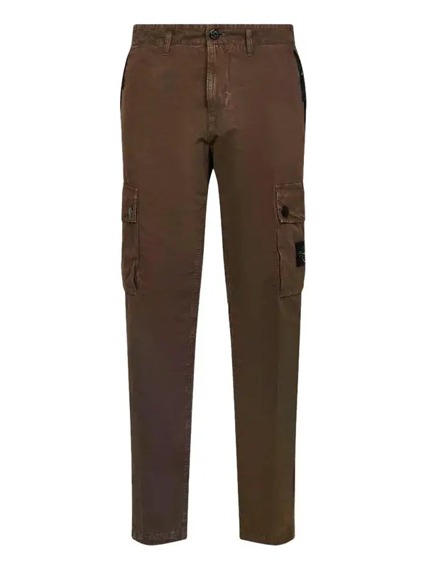Stone Island Logo-patch Cargo Trousers - Brown