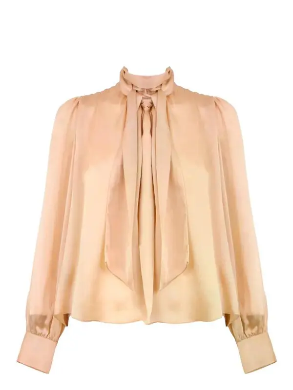 Ulla Johnson Ornament Tie-neck Blouse - Neutrals