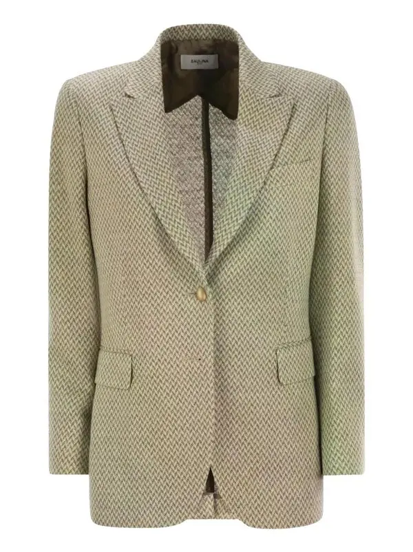 SAULINA Angelica Herringbone Blazer - Green