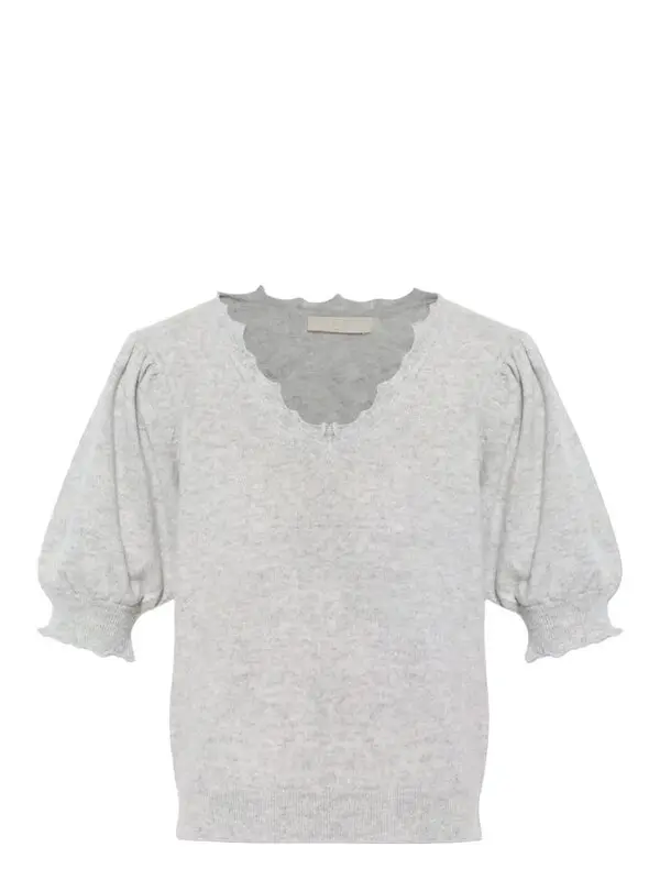 Ulla Johnson Polline Ruffled-sleeve T-shirt - Grey
