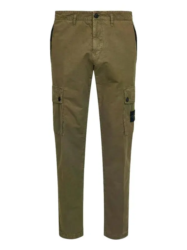 Stone Island Logo-patch Cargo Trousers - Green